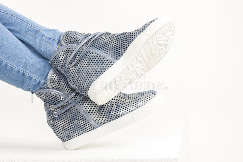 Spring Blue Women& X27;s Ankle Boots Stock Image - Image of boots ...