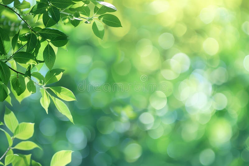 Spring Blurred Background with Twigs and Leaves, Eco-friendly Stock ...