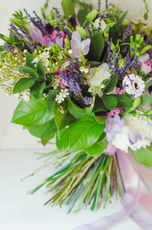 Spring Boquet of Flowers for Present Stock Photo - Image of lilac ...
