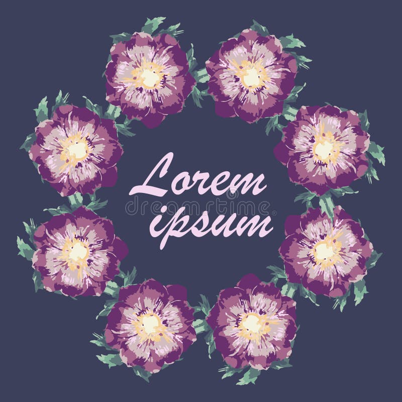 Spring Border with Flowers and Text in the Middle Stock Vector ...