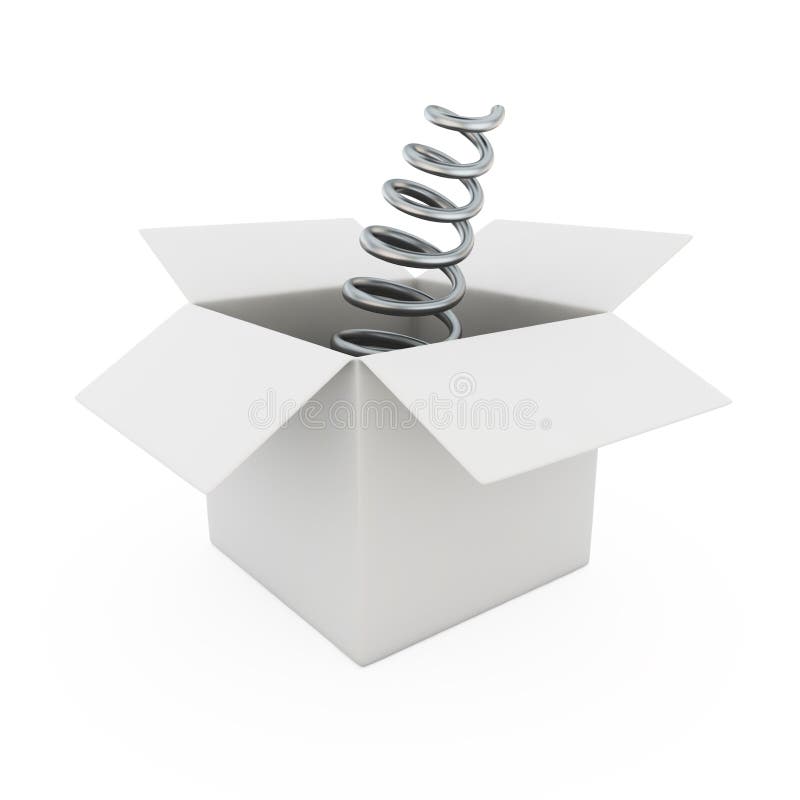 Spring from a box stock illustration. Illustration of metallic - 30493113