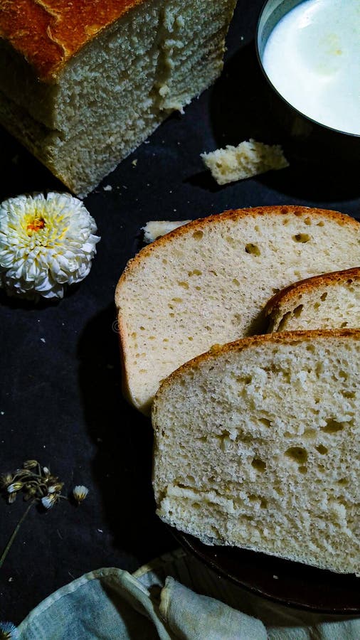 Spring bread with flower stock image. Image of baking - 213876271