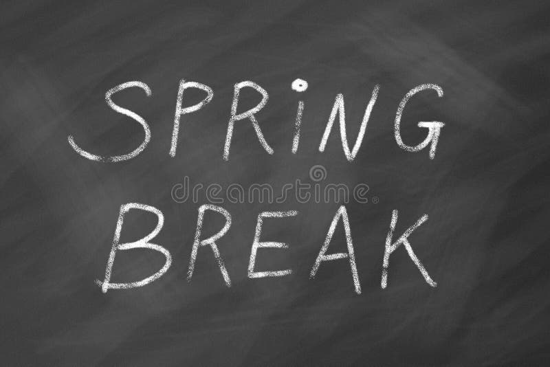Spring Break and Seagulls Drawn in Beach Sand Stock Photo - Image of ...