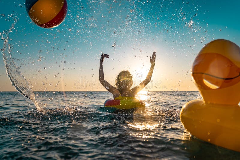 Spring Break! Child on Summer Vacation Stock Photo - Image of water ...