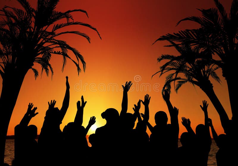 Spring Break Dance Party stock illustration. Illustration of ocean ...