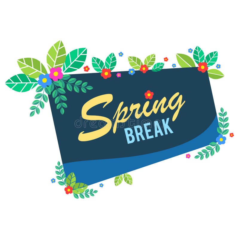 Spring break floral banner stock vector. Illustration of blue - 96128377