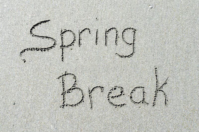 Spring Break Message in Ocean Beach Sands Stock Photo - Image of ...