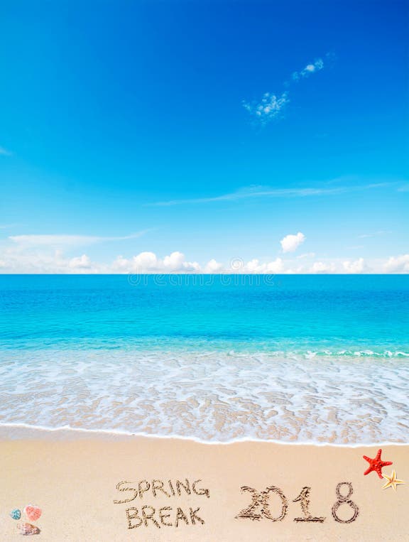 Spring Break 2018 on the Sand Stock Image - Image of beach, sign: 110694231