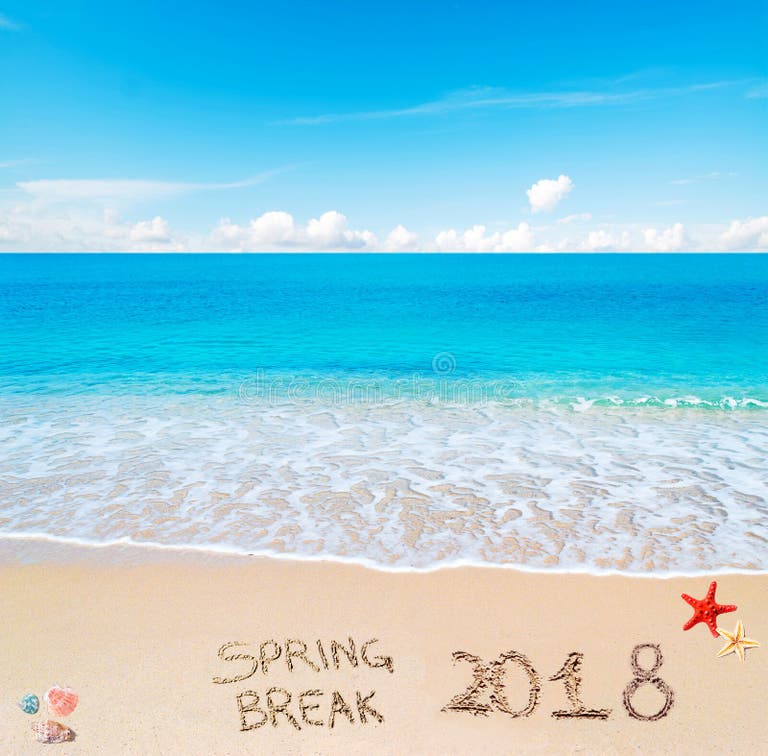 Spring Break 2018 on the Sand Stock Photo - Image of coast, ocean ...