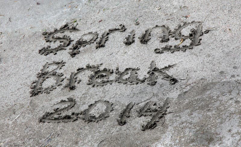 Spring Break 2014 stock photo. Image of carved, sand - 39560386