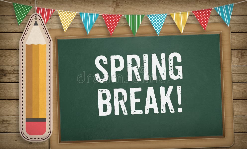 Spring Break Written in Chalk on Chalk Board Stock Illustration ...