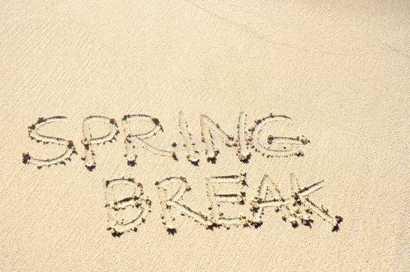 Spring Break Written in Sand on Beach Stock Photo - Image of sunny ...