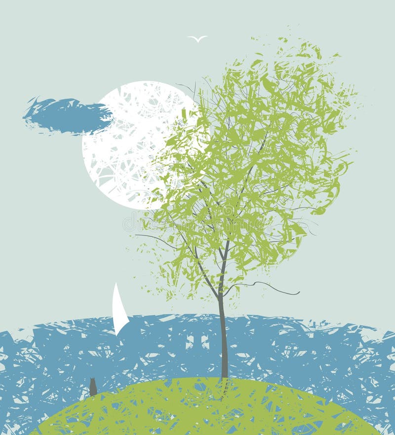 Spring breeze stock vector. Illustration of river, drawing - 38047943