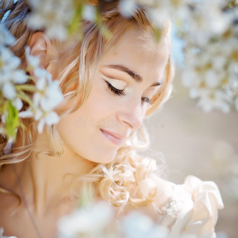 Attractive Model Posing As Spring Lady. Stock Image - Image of love ...