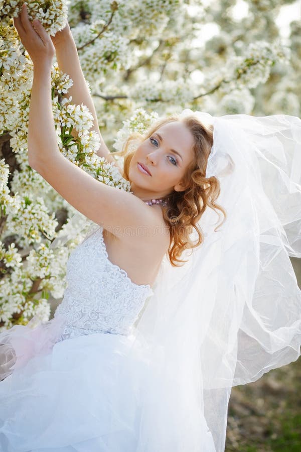 Spring bride portrait stock photo. Image of bridal, head - 13307212