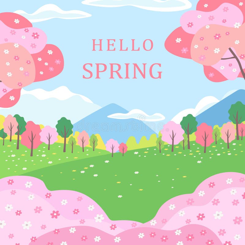 Spring Bright Abstract Landscape. Vector Spring Background Stock Vector ...