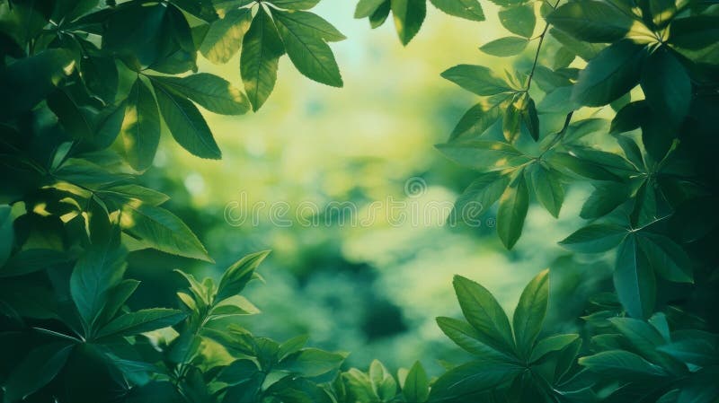Spring Brings Abstract Green Leaves Set Against a Soft Focus Bokeh ...