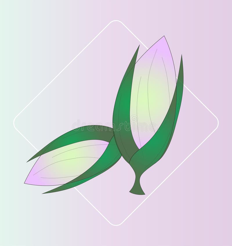 Spring Bud Flower. Abstract Contemporary Modern Trendy Vector ...