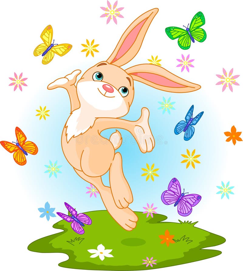 Spring bunny stock vector. Illustration of holiday, green - 13545491