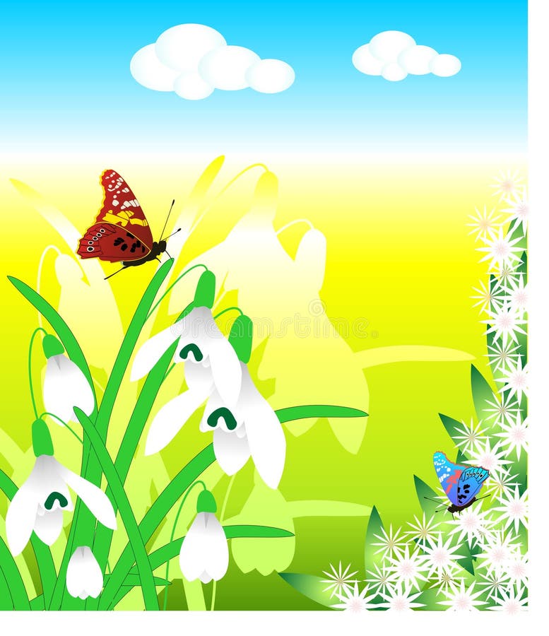 Spring butterfly vector stock vector. Illustration of card - 10344678