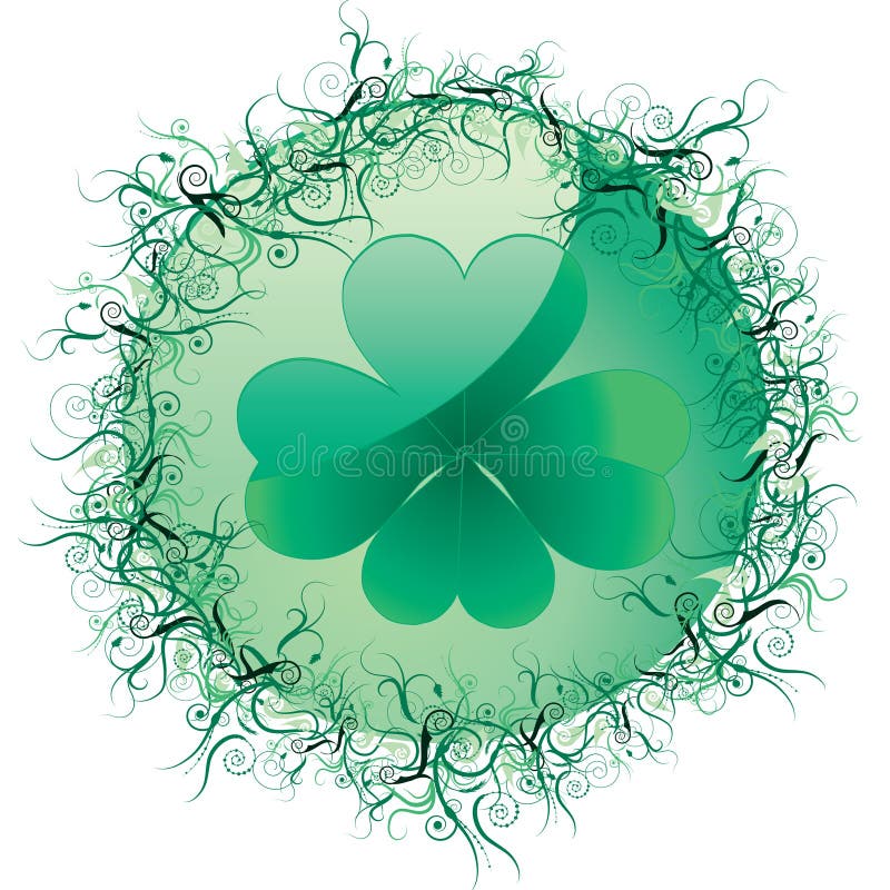 Spring button with clover stock vector. Illustration of irish - 12838353