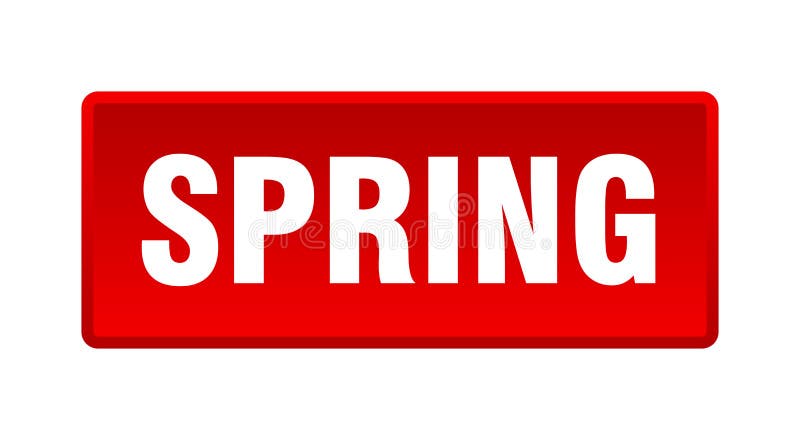 Spring Button. Spring Square Isolated Push Button Stock Vector ...