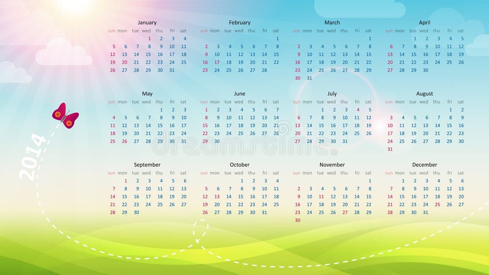 Spring calendar 2014 stock vector. Illustration of magazine - 37452365