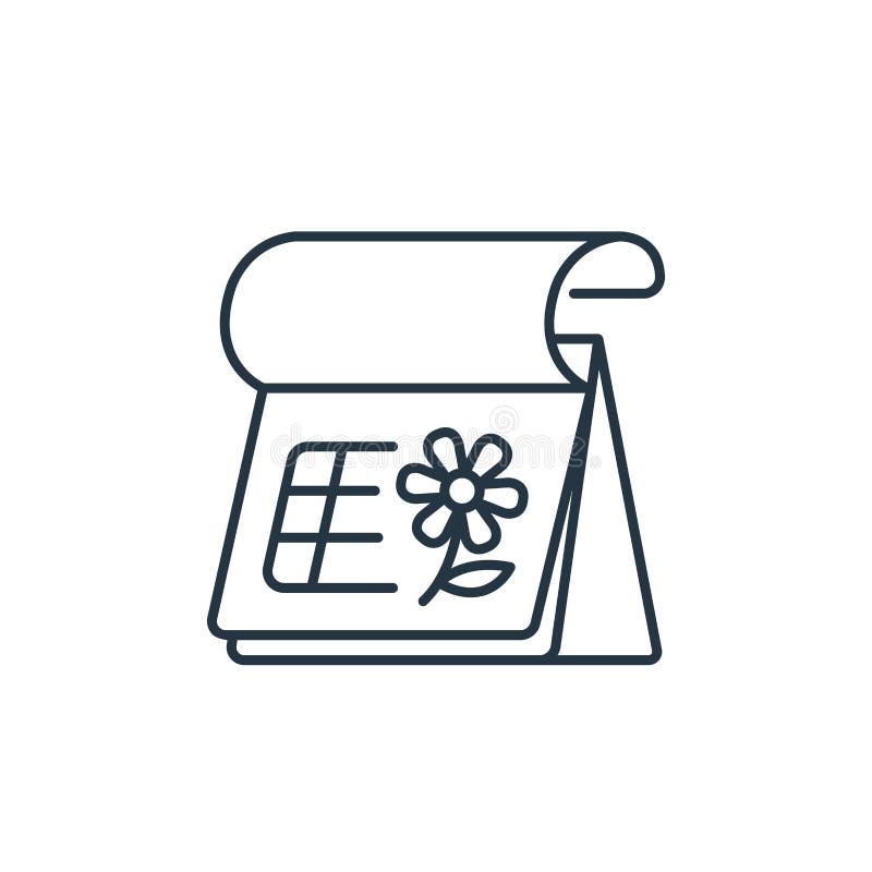 Spring Calendar Vector Icon. Spring Calendar Editable Stroke Stock ...