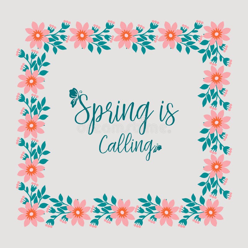 Spring Calling Celebration Greeting Card, with Leaf and Floral Modern ...