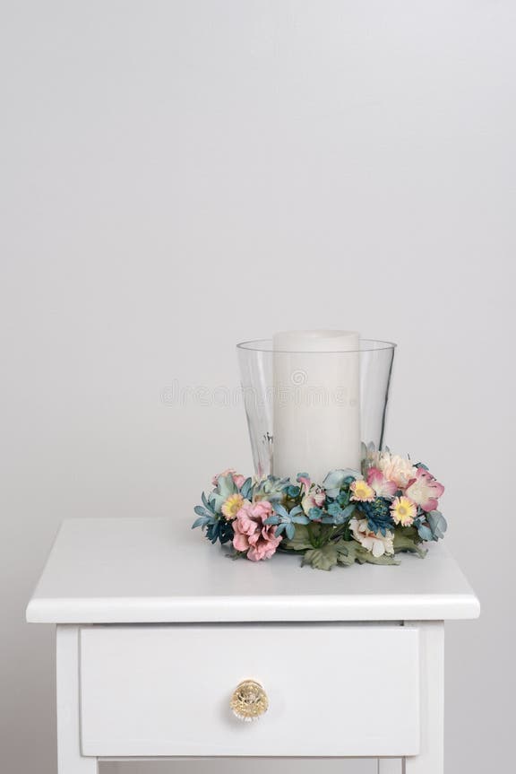 Spring Candle Holder on Table Stock Image - Image of furniture, holder ...