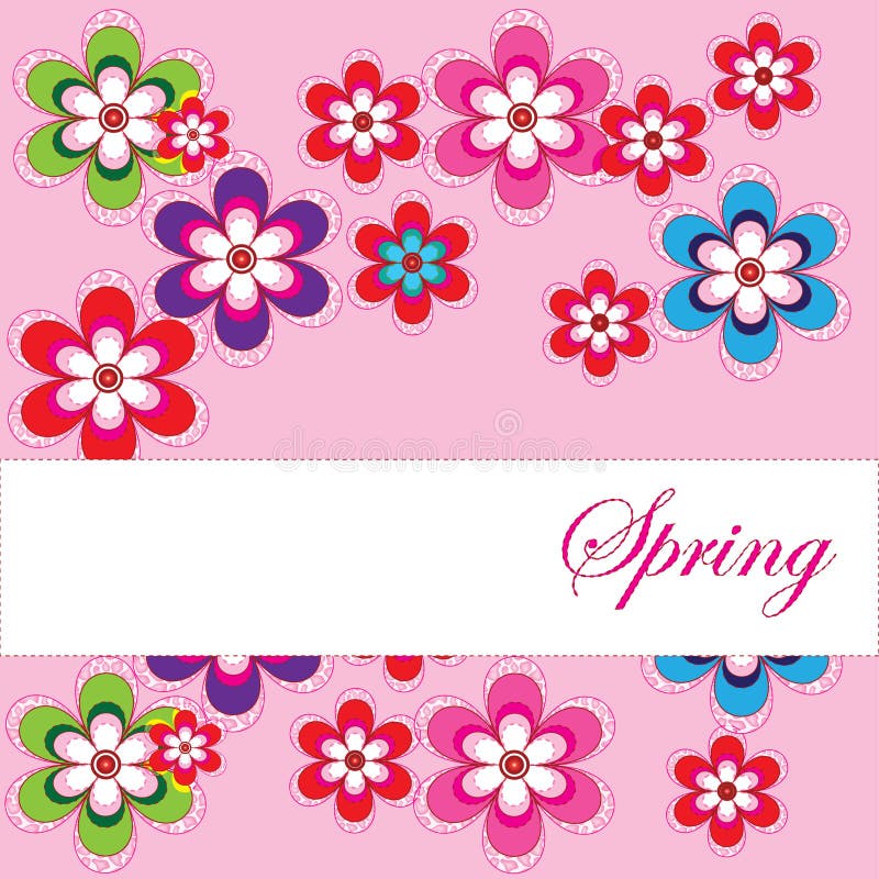 Spring_card stock vector. Illustration of petals, pink - 23655569