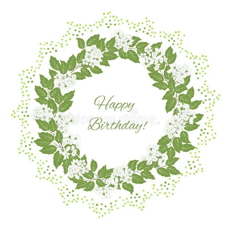 Spring Card with Abstract Flowers Stock Vector - Illustration of border ...