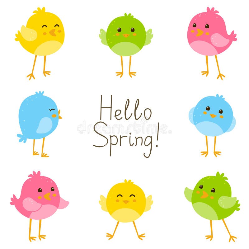 Spring card with birds stock vector. Illustration of spring - 67695441