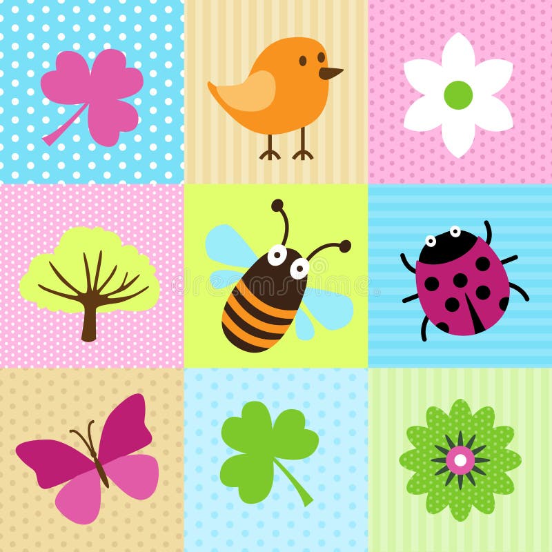 Spring Cartoons stock vector. Illustration of ladybug - 28751166