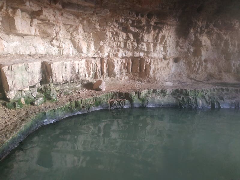 Spring Cave with Stone Walls and Water Stock Image - Image of wall ...