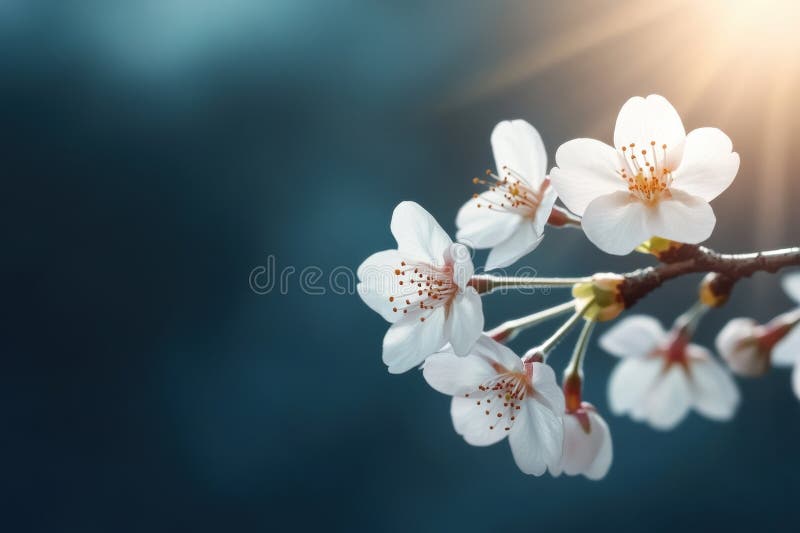 Spring Cherry Blossoms, Cherry Trees Blooming in a Sunny Spring Garden ...
