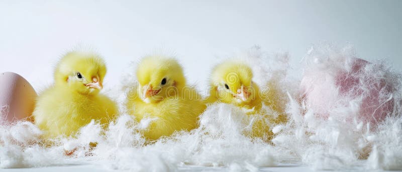 Spring Chicks Hatching from Eggs Stock Image - Image of feathers ...