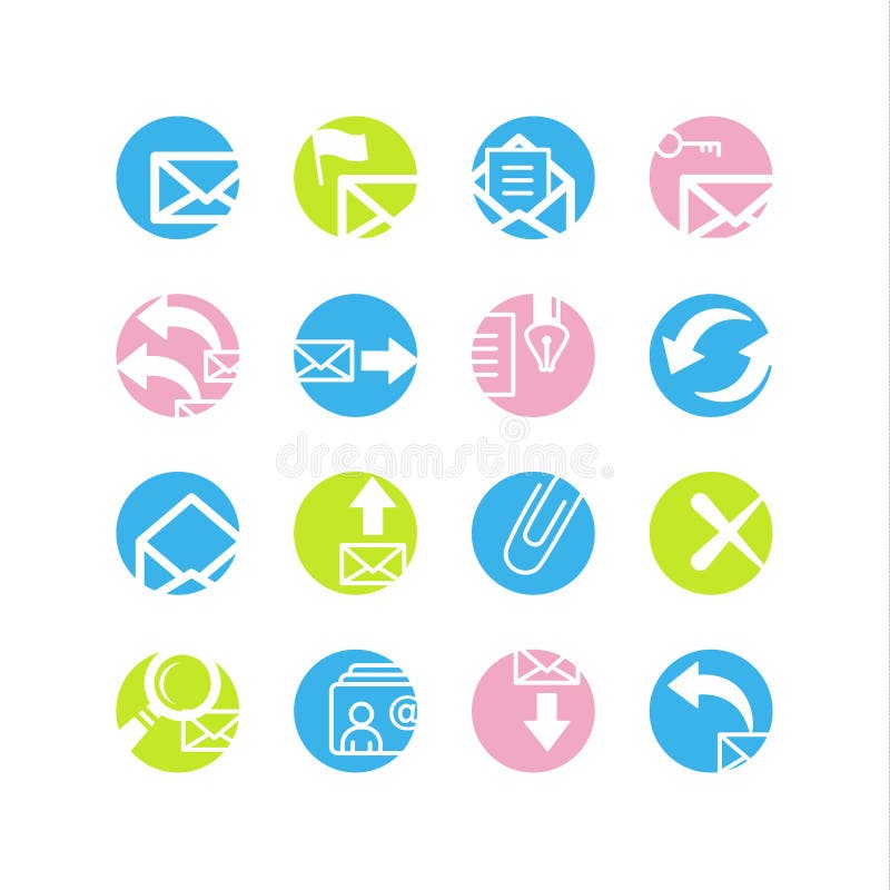 E-mail Web Icons, Blue Glossy Sphere Series Stock Vector - Illustration ...