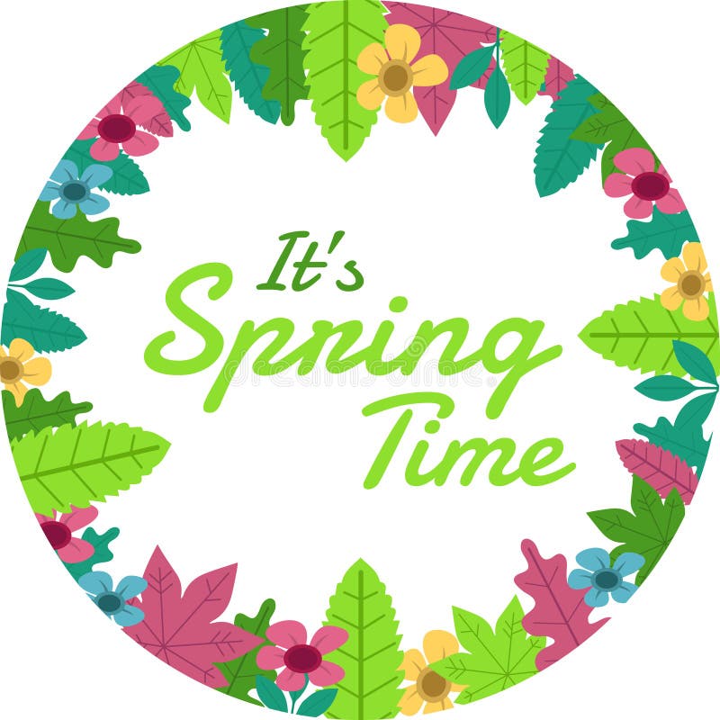 Spring Circle Frame Greeting Card Vector Stock Vector - Illustration of ...