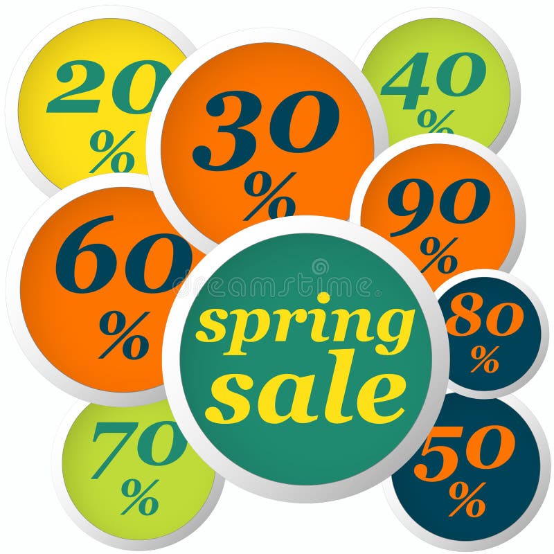 Spring Circle Labels Discount Dark Stock Vector - Illustration of ...