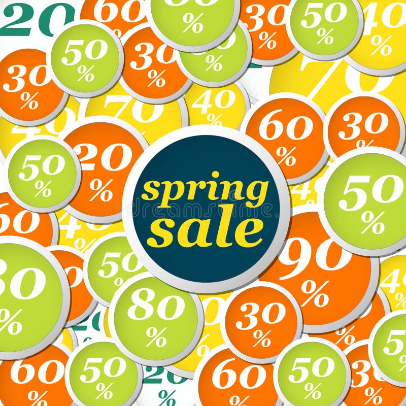 Spring Circle Labels Discount Light Stock Vector - Illustration of ...