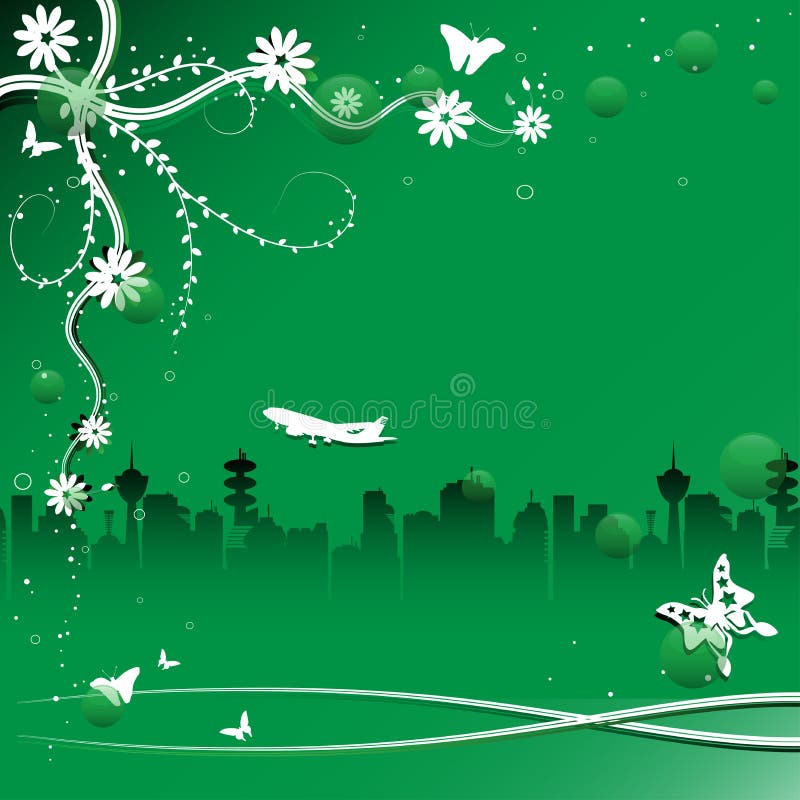 Spring city stock vector. Illustration of decor, floral - 23528058