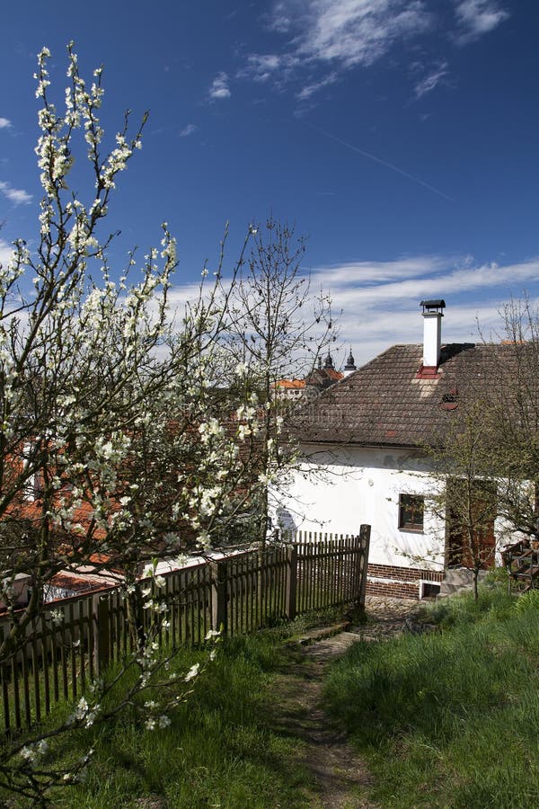 Spring Cityscape with Rural Buildings Stock Image - Image of outdoor ...