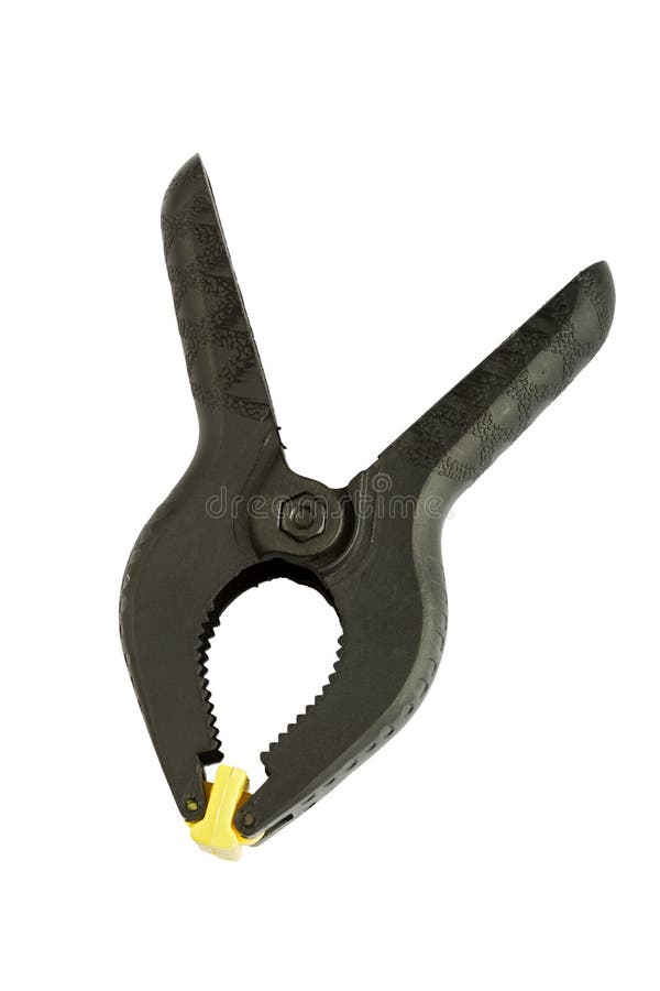 Spring clamp. stock photo. Image of isolated, white, hand - 10953836