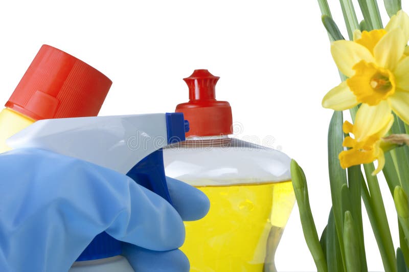 Spring Cleaning stock image. Image of bleach, blue, bottle - 14436599