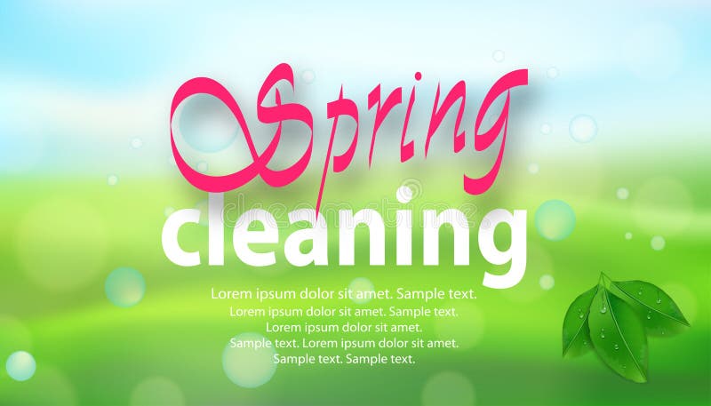 Spring Cleaning Background Nature. Services Cleaning. Poster or Banner ...