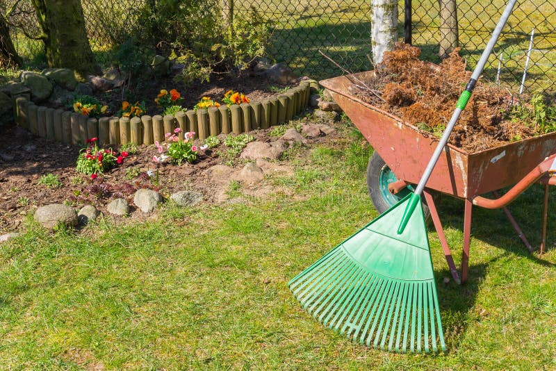 Spring Cleaning in the Garden. Stock Image - Image of natural ...