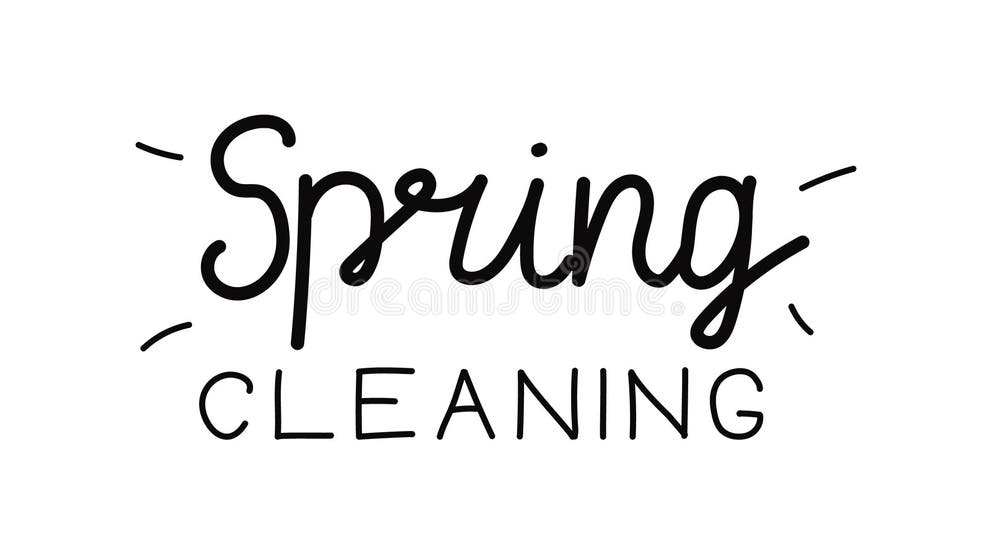 Spring Cleaning Hand Drawn Lettering. Stock Vector - Illustration of ...
