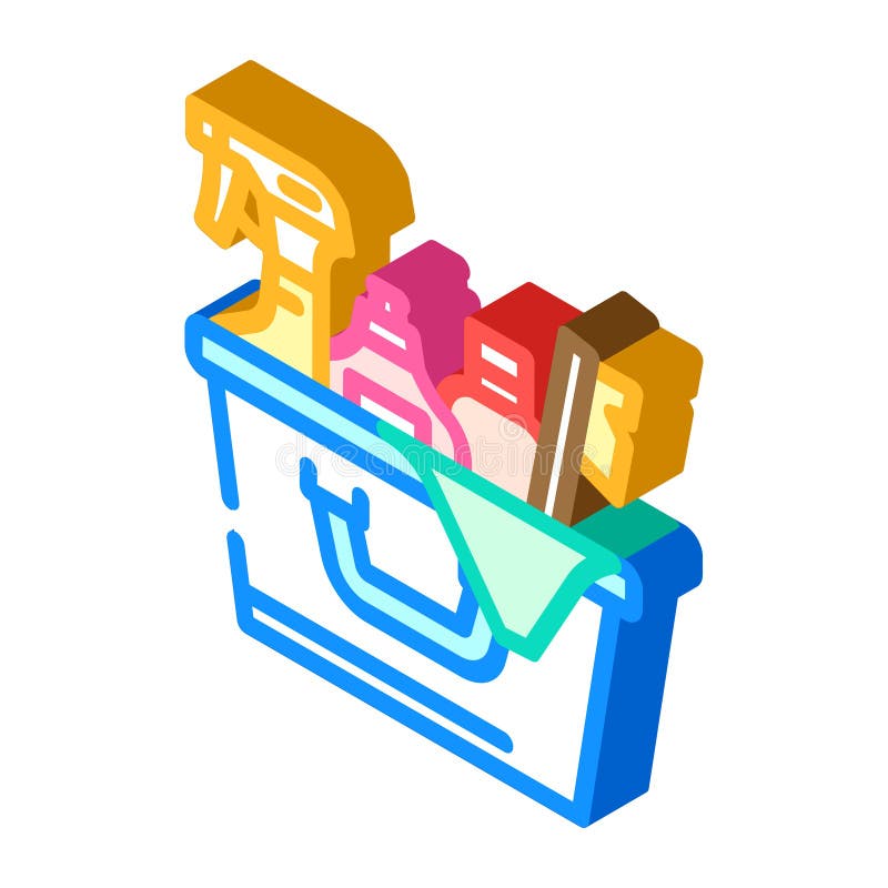 Spring Cleaning Spring Isometric Icon Vector Illustration Stock Vector ...