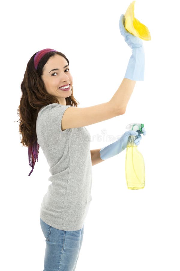 Spring cleaning lady stock photo. Image of detergent - 52683966